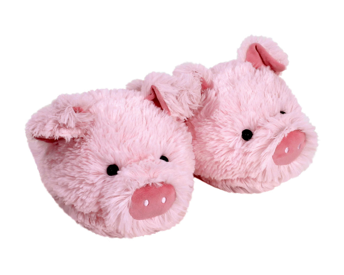 Fuzzy Pig Slippers | Pig Animal Slippers – BunnySlippers.com