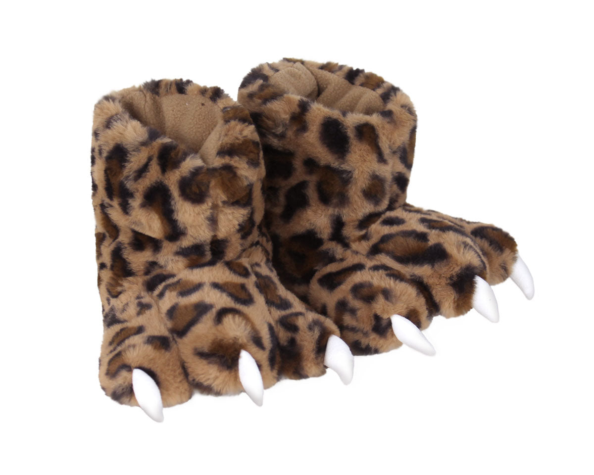 Kids Leopard Paw Slippers | Cheetah Claw Slippers | Animal Feet ...