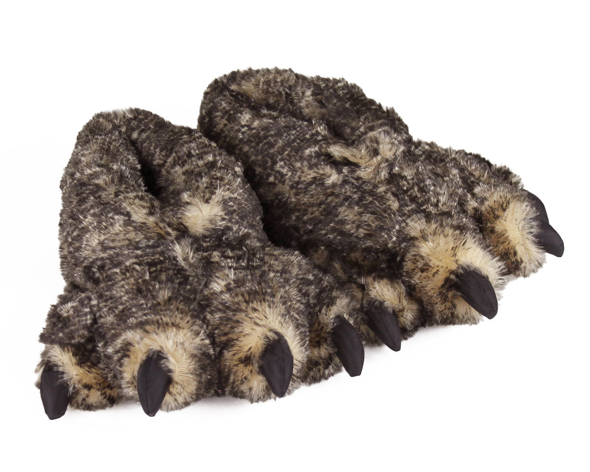 Timber Wolf Paw Slippers | Animal Claw Slippers – BunnySlippers.com